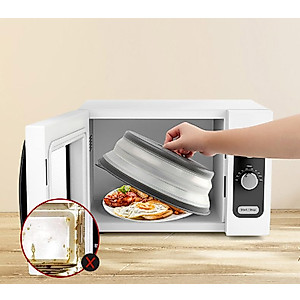 Tourvee Microwave Lid,Foldable Microwave oven Cover for Food, Safe and Free of BPA Plastic and Silicone, Multi-purpose Kitchen Tool splash cover. Can be washed with Water or Dishwasher. (Gray)