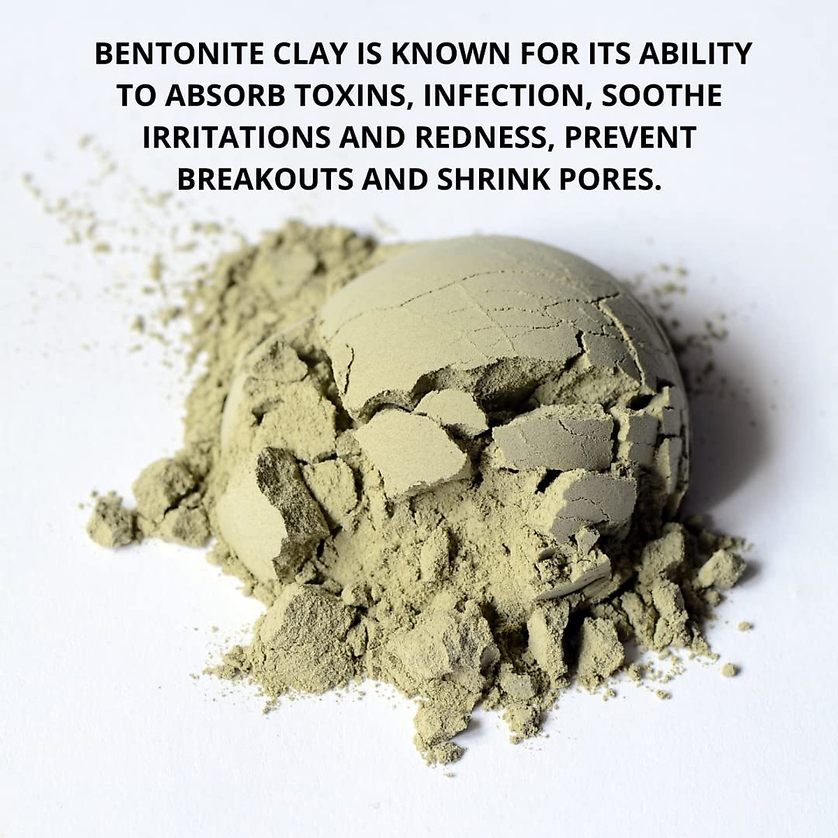 SMART SOLUTIONS Calcium Bentonite Clay Food Grade, 2 lb Pure Indian Healing Clay - All Natural for Internal and External Use | DIY Facial Treatments, Deodorants, Hair Masks