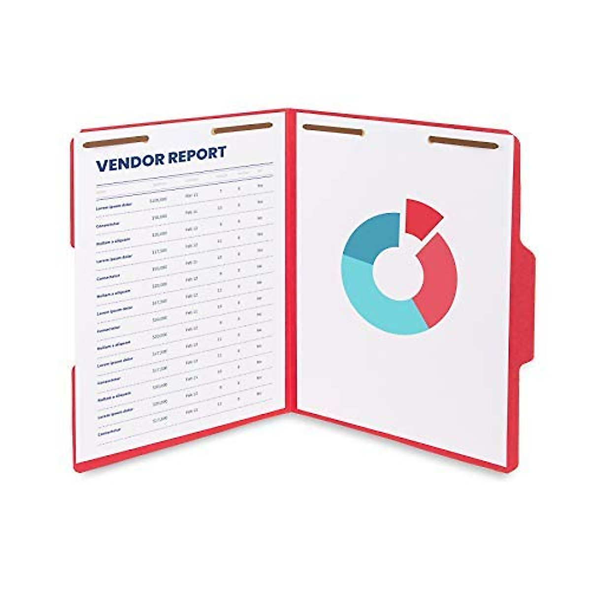 Red Folders With Prongs 50 Assorted Color Fastener File Folders ...