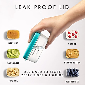 Fit + Fresh 1/2-Cup Snack Set, Condiment & Salad Dressing Containers, Reusable & Leakproof Lunch Containers, Perfect for Insulated Lunch Bag, Lunch Box & More, 5PK, Multicolor