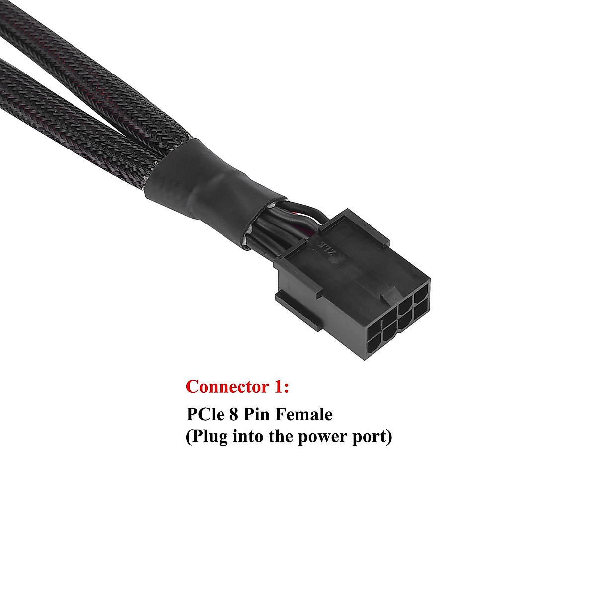 8-Pin PCIe Splitter Power Cable: GPU VGA PCI-e 8 Pin Female to Dual 8 (6+2) Pin Male Adapter PCI Express Power Supply 8Pin to Dual 6 Pin Extension Connector Y-Splitter with Sleeve 9 inch - 2 Pack