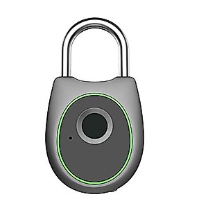 Fingerprint Padlock Keyless Smart Touch Metal Warteoof IP65 Anti-Theft Intelligent for Sports Gym School Out Door Fence Hasp Storage Backpack Suitcase Luggage Grey