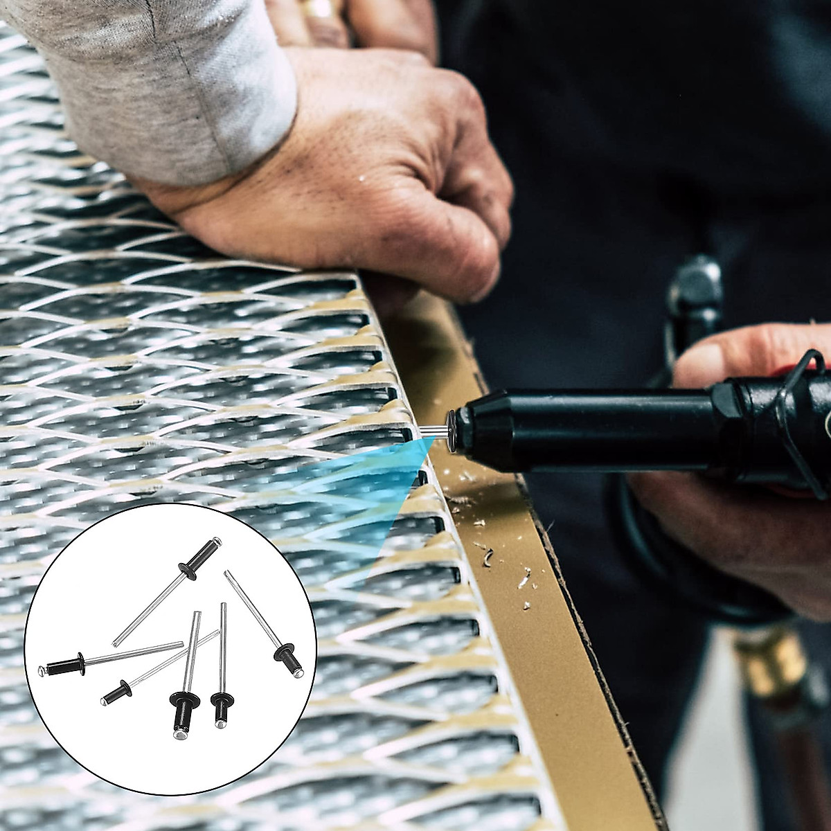 120Pcs Black Pop Rivets Assortment Kit - 6 SAE Sizes Aluminum Blind Rivets, Strong and Durable Assorted Blind Rivets, Blind Rivets Assortment Kit with Labeled Storage Case