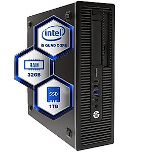 HP ProDesk 4th Generation Desktop Computer | Quad Core Intel i5 (3.2) | 32GB DDR3 RAM | 1TB SSD Solid State | Windows 10 Professional | Home or Office PC (Renewed)