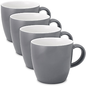 FORLIFE Uni Tea/Coffee Cup with Handle (Set of 4), 11 oz, Gray