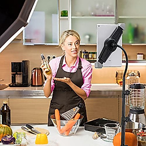 Ipad Tripod Stand,Gooseneck 63-inch Floor Stand for Tablet, iPad Floor Stand with 360° Rotating iPad Tripod Mount for iPhone iPad Mini, iPad Air, iPad Pro and All 4.7 -11.9 Inch Tablet And Phone