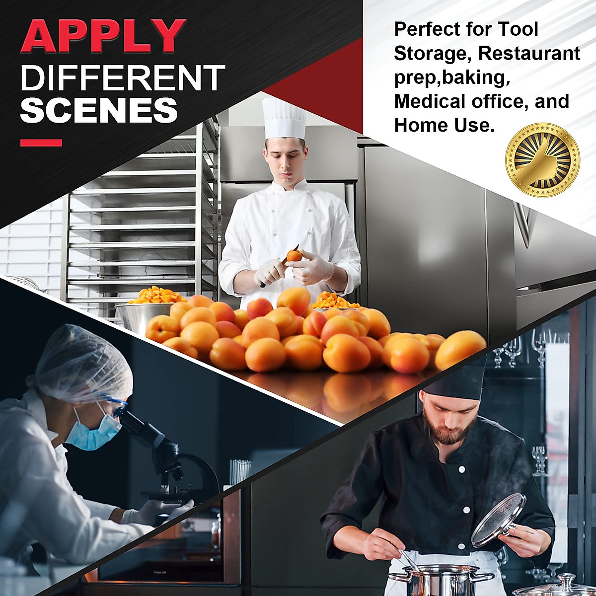 Land Guard Stainless Steel Prep Table - Commercial Work Table with Adjustable Undershelf, Scratch Resistent and Easy to Install Metal Table for Restaurant, Hotel, Home, Garage…