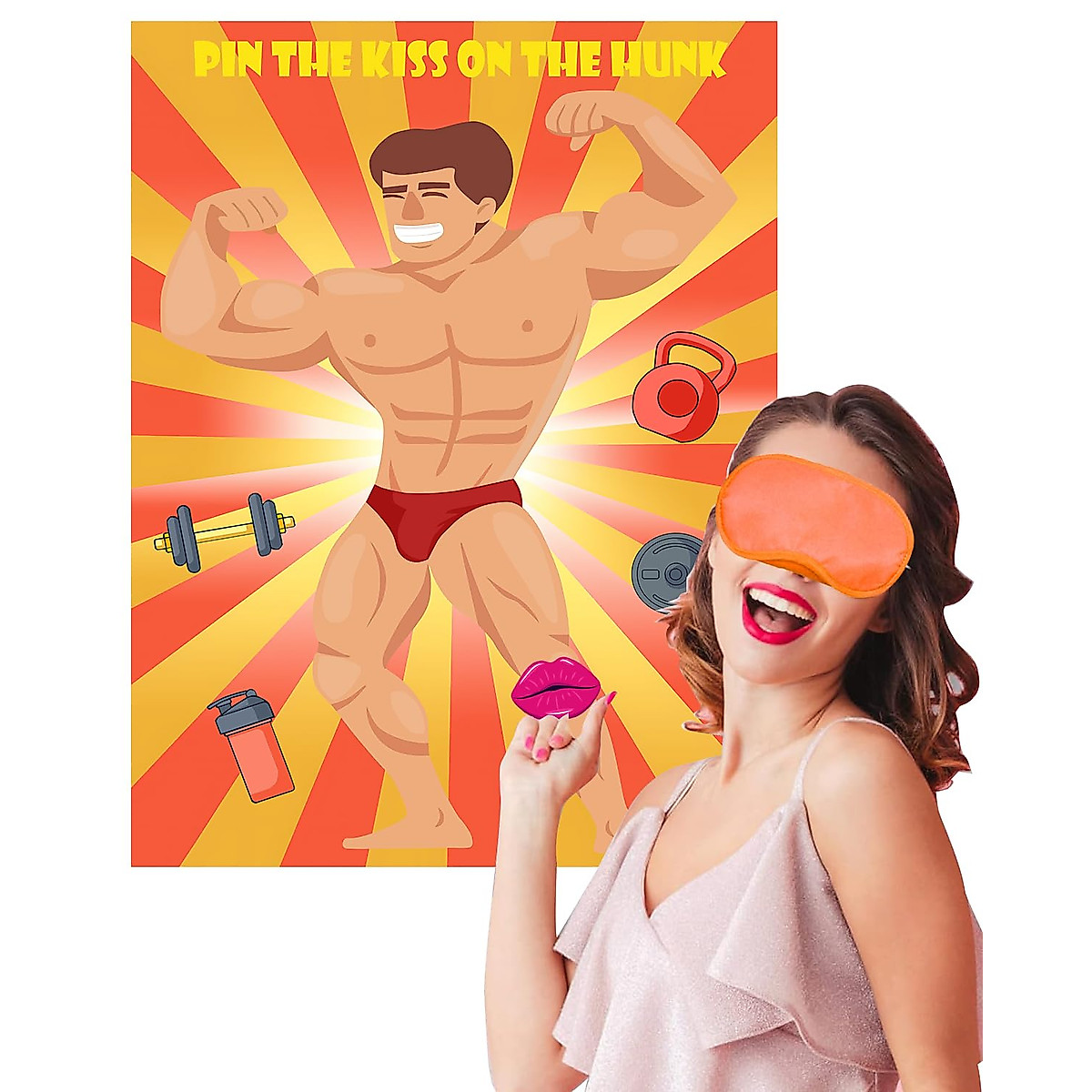 Bachelorette Party Games, Pin the Tail Game. Bridal Shower Games, Large 157g Copperplate Poster Paper Elastic Blindfolds. Stickers Edge Cut Balloon Glue Dots for Bachelorette Party Decorations.