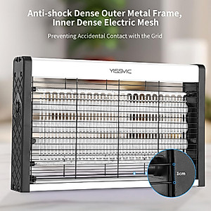 YISSVIC LED Bug Zapper Indoor,4000V Electric Bug Zapper, Powerful Mosquito Zapper,LED Fly Zapper Indoor, Mosquito Killer with 3 Lamps 4.9ft Power Cord for Home Office Restaurant