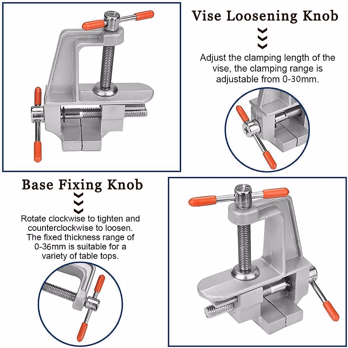 WUCID Mini Table Bench Vise Small Hobby Bench Vice Jewelers Hobby Clamps Table Repair Tool Portable Work Bench Vise