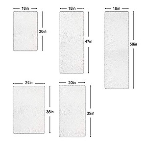 Xback 2 Pieces Kitchen Rugs and Mats Set Waterproof Non-Slip Mat Magnificent Ocean Coastal City Night Dreamy Blue Sky Clouds PVC Leather Floor Mats Runner Rug Comfort Standing Mat for Dinning Room