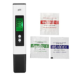 Water PH Tester, 0‑14PH Accurate Detection Automatic Calibration Automatic Temperature Replenishment Water Quality Tester Highly Sensitive Probe for Aquarium