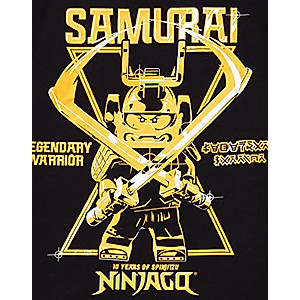 LEGO Ninjago T-Shirt Boys Kids Samurai Warrior Long Sleeve Black Top 10 Years