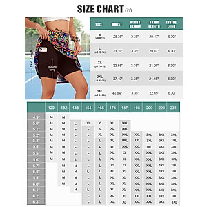 KORALHY Skorts Skirts for Women with Pockets, Long Tennis Skirts Athletic Skirts Golf Long Dressy Skorts Skirts Blue Geometry Large