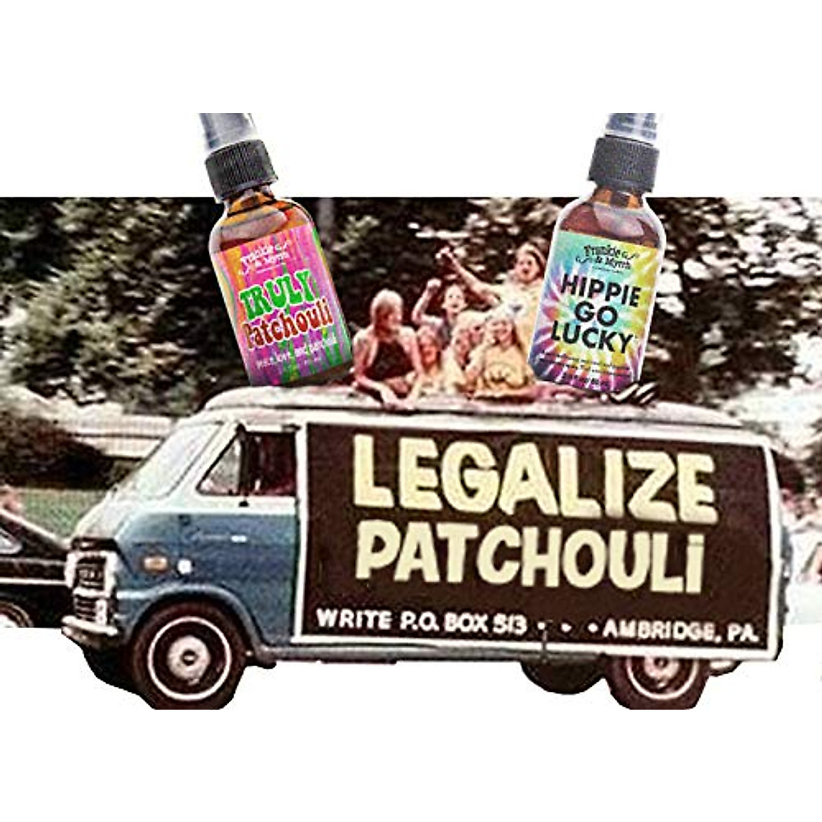 Frankie & Myrrh 2-Pack Room Spray: Truly Patchouli & Hippie Go Lucky. Natural Light Perfume/Cologne for Relaxation and Energy Aromatherapy
