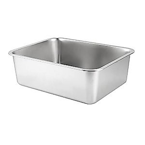Generic Cat Litter Box Metal Kitten Litter Pan Top Open Rustproof Scratchproof Lightweight Kitten Potty Pan Rounded Corners, 45x35x15cm