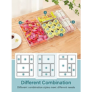 Kootek 9 Pcs Desk Drawer Organizer and 4 Pack Refrigerator Organizer Bins