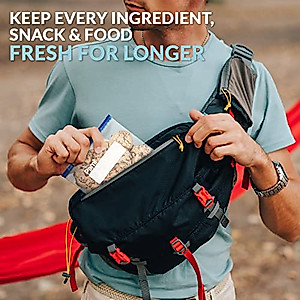 PAMI Freezer Slider Quart Bags [50 Pieces]- Leakproof Food Storage Freshness-Lock Bags With Expandable Bottom- Food-Safe Slider Zipper Bags With Freezer Shield Technology- Thick & Reusable Sandwich Bags