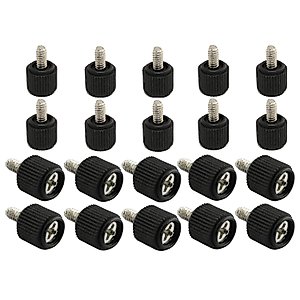 RuiLing 20pcs 6#-32 * 6 PC Case Thumb Screws Phillips Head Toolless Adjustment Hand-Tighten Computer Screw Black