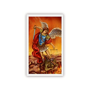 St Michael The Archangel Holy Prayer Cards, Laminated Cardstock with Scripture of Protection, Inspirational Christian Gifts, Pack of 5, 2.25 x 3.75 Inches