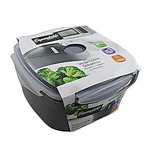 Dependable Industries BPA-Free Microwave Steamer: Cook Vegetables, Fish & Poultry with Removable Strainer & Locking Vent Lid - 2.47L