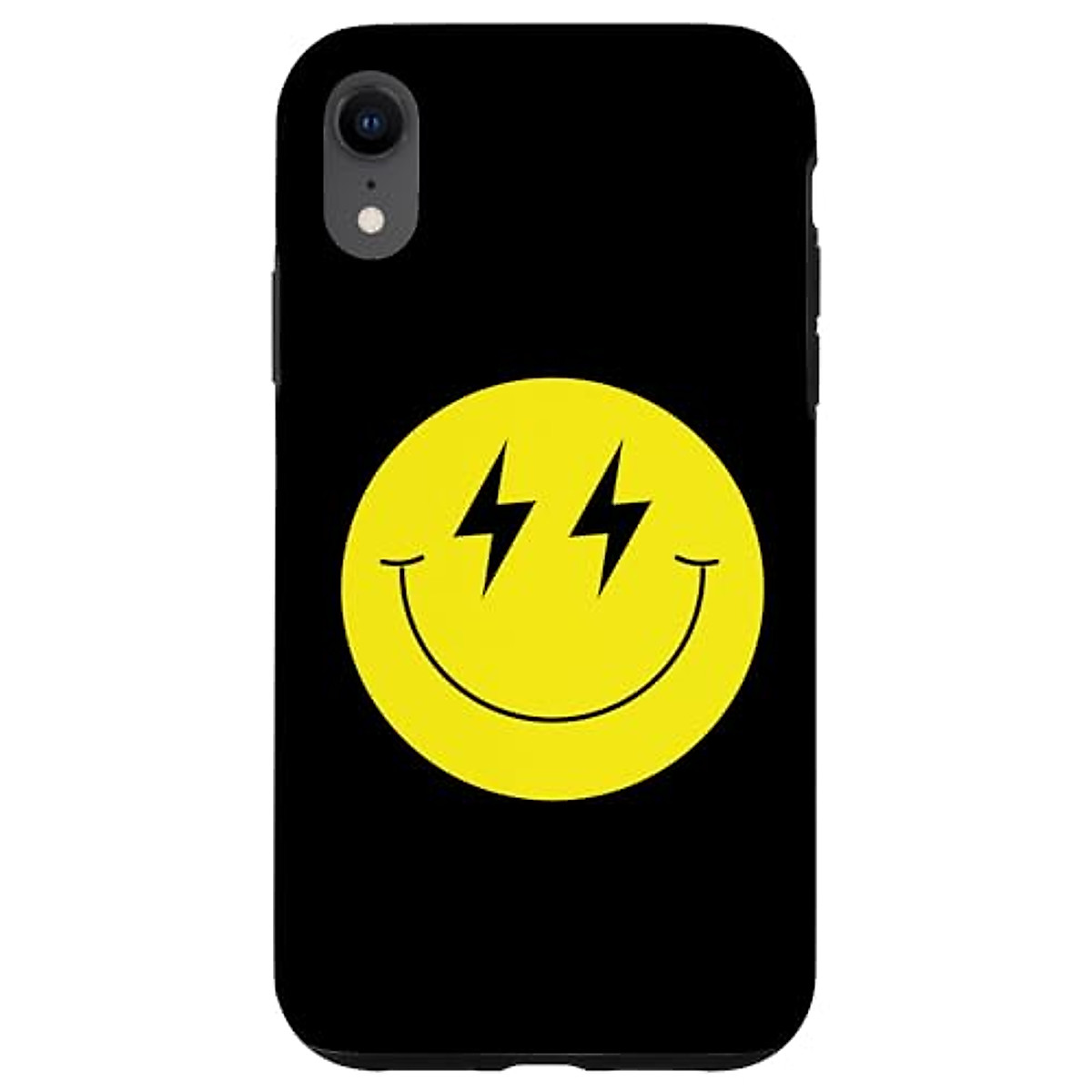 iPhone XR 70s Cute Lightning Bolt Eyes Yellow Happy Smiling Smile Face Case