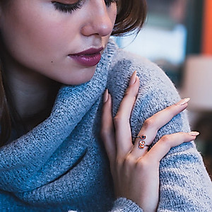 Stone Armory Syracuse Jewelry and Syracuse University Gifts - Syracuse Orange Ring with Crystals - Hypoallergenic and Adjustable Sizes 5-12 - Syracuse University Apparel for Women