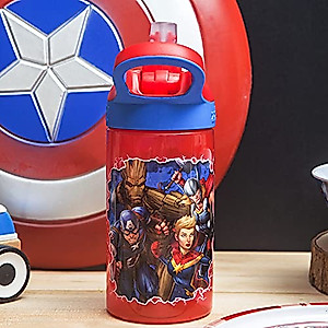 zak! Marvel Universe - 5-Piece Dinnerware Set - Durable Plastic & Stainless Steel - Includes Water Bottle, 8-Inch Plate, 6-Inch Bowl, Fork & Spoon - Suitable for Kids Ages 3+