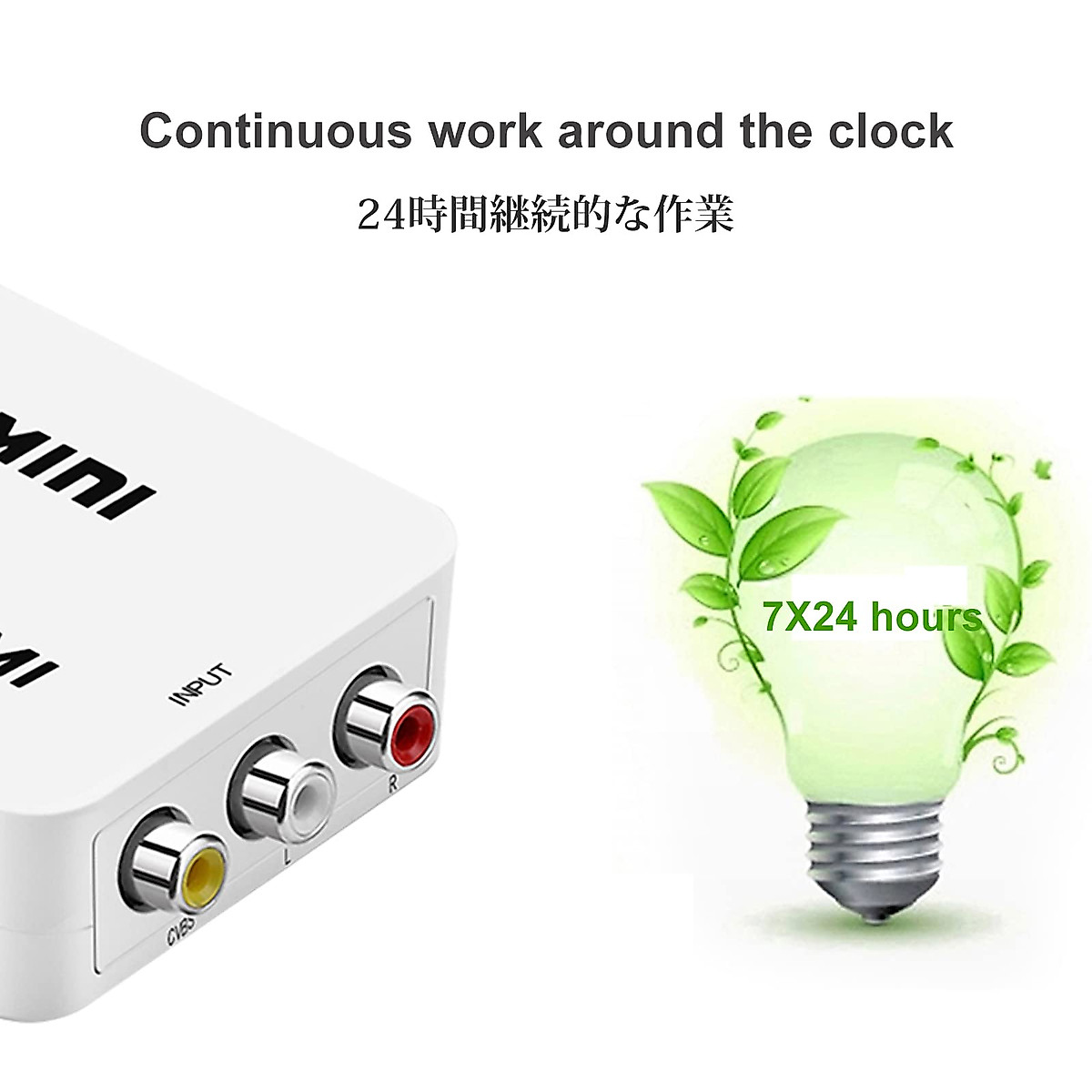 AV to HDMI Converter, RCA to HDMI Adapter, 1080p 3RCA CVBs to HDMI Composite Video Audio Converter Adapter for TV/PS3/VHS/VCR/DVD/PC/Blu-Ray DVD, White