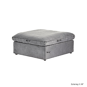 WJShome Ottoman, Modular Sectional Sofa,Down Filled Sofa Couch for Modern Living Room Sofa Sets for Office House-Light Grey