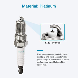 Vplus 8PCS Platinum Spark Plug, Replaces# 3186, TR5GP Compatible with Chevy Silverado 1500 2500 HD, Tahoe, Sierra 1500, Suburban 1500, Express 2500 3500, Escape, Yukon,Corvette 5.3L 6.0L V6 V8