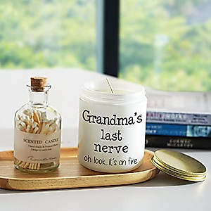 Grandma Birthday Gifts from Granddaughter Grandma Gifts from Grandson Lavender Scented 7oz Candles Happy Christmas Bday Presents for Grandma Nana Funny Soy Eco-Friendly Long Lasting Natural Candle