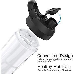 Portable Blender, Smoothie Blender 350W, Personal Blender for Shakes and Smoothies with 2x20oz Portable Sport Bottles, Mini Blender Made of BPA-Free Tritan Material, Silver