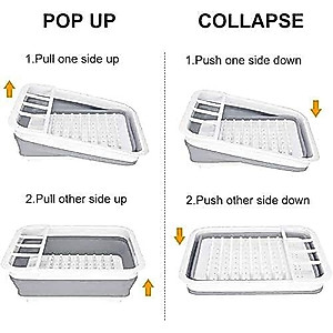 Plate Rack Dish Drainer Rack Collapsible Racks Space Saving Folding and Cutlery Drainer for Kitchen Easy Storage Bpa-Free Cutlery Pan Plate Holder