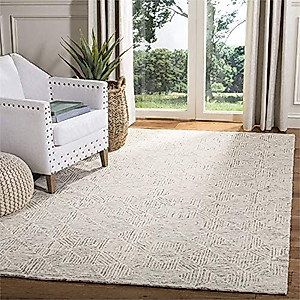 SAFAVIEH Abstract Collection 5' x 8' Light Blue ABT763J Handmade Premium Wool Area Rug