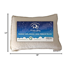 Mother Sheep Organics Organic Wool Toddler and Kids Pillow, Travel Pillow, 14x19