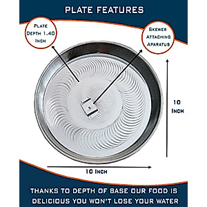 Al Pastor Skewer for Grill, 7.5'' and 10'' Skewers, 10"x10" and 1.40 depth Stainless Steel Base Plate,Vertical Skewer,Bbq Vertical Skewer,Trompo Para Tacos Al Pastor,Vertical Rotisserie,Vertical Spit