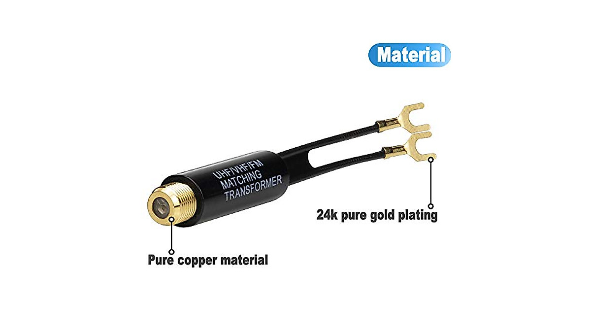 Ancable 3-Pack Gold Plated TV & Radio Adapter - 75Ω to 300Ω Converter