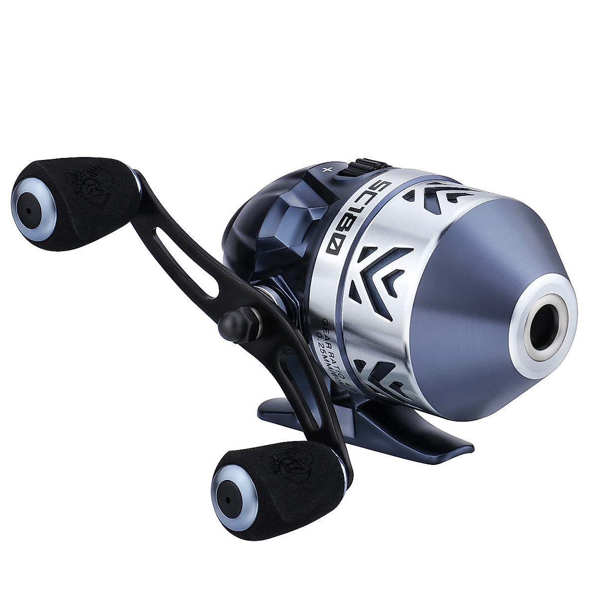 RUNCL Spincast Fishing Reel, Upgrade No-Rust Push Button Casting Design, 4.0:1 Gear Ratio, 17.5 LB Max Drag, Reversible Handle for Left/Right, includes Monofilament Line, Gift for Fishing Lover