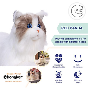 Chongker Weighted Stuffed Animals,Handmade Realistic Cat Plush Toy 3.3LBS,Lifelike Real Cat Size Companion Pet, Ragdoll Cat