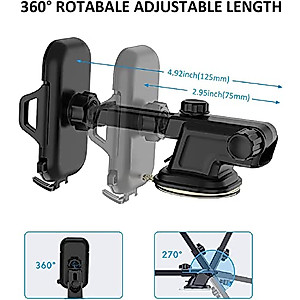 Car Phone Mount Holder Dashboard/Air Vent/Windshield for Samsung Galaxy A14 S22 S23 Plus Ultra A23 A13 A03S A01 A42 A53 5G iPhone 13 14 Pro Max 12 Oneplus 9 8T/Nord N10 N100,3 in 1 Cell Phone Cradle
