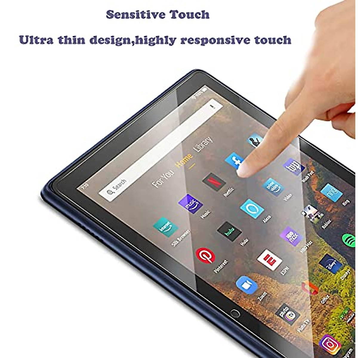 [2 Pack]-TiKeDa Screen Protector for Amazon Kindle Fire HD 10 2021 Tablet /Fire HD 10 Plus/Fire HD 10 Kids/Fire HD 10 Kids Pro Tablet [2021 Release 11th Generation 10.1inch]Tempered Glass High Definition