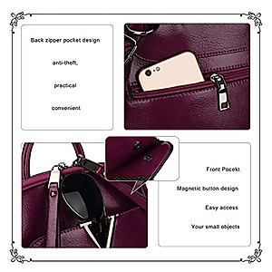 Backpack Purses for Women Angelkiss Ladies Fashion PU Leather Backpack Anti Theft Shoulder Handbags