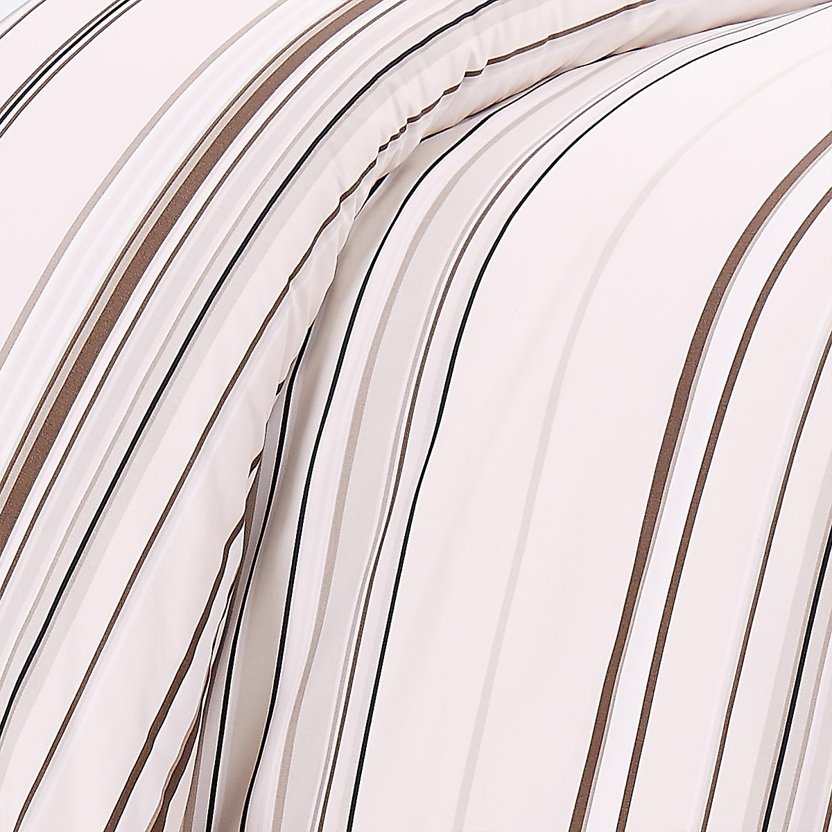 Southshore Fine Living, Inc. 3-Piece Full/Queen Size Comforter Set, Down Alternative All-Season Striped Comforter with 2 Shams, Soft Microfiber Bed Spread for Full or Queen Bed, Coastal Stripes Taupe