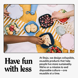 Stojo Collapsible Travel Cup With Straw - Carnation Pink, 16oz / 470ml - Reusable To-Go Pocket Size Silicone Bottle for Hot and Cold Drinks - Perfect for Camping & Hiking - Microwave & Dishwasher Safe