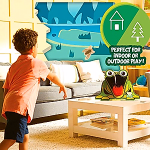 Franklin Sports Feed The Frog Kids Target Game - Fun Interactive Game for Indoor and Outdoor - Play with Friends and Family - Includes Frog Target, 3 Flies and 1 Bee