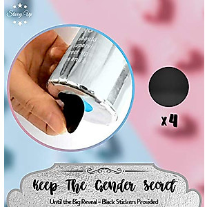 Gender Reveal Confetti Powder Cannon - 2 Blue & 2 Pink Poppers - Gender Reveal Party Supplies - Smoke Powder & Confetti Sticks Cannons - Gender Reveal Stickers 40pcs (20 Girl 20 Boy)