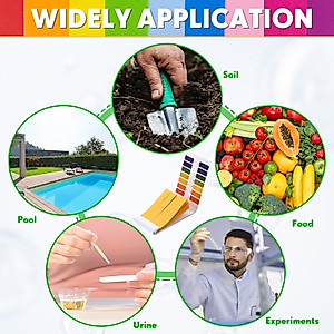 Handepo 50 Pack pH Test Strips 1-14 Universal pH Test Paper Full Range Litmus Test Paper Strips pH Test 4000 Strips for Teaching, Student, Chemistry Experiment, Saliva Urine Water Soil