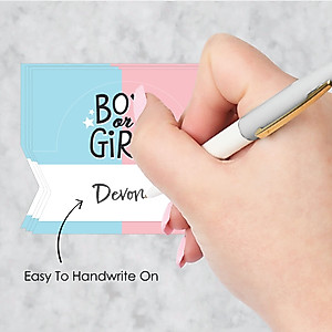 Big Dot of Happiness Baby Gender Reveal - Team Boy or Girl Party Tent Buffet Card - Table Setting Name Place Cards - Set of 24