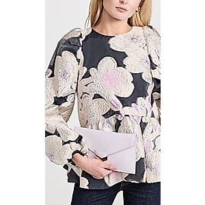 DeMellier Women's London Clutch, Lilac Croc Effect, Purple, One Size